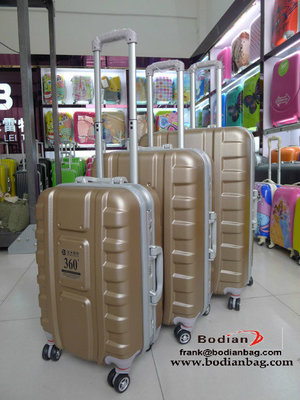 China latest new type abs luggage sets with aluminum frame super light weight supplier